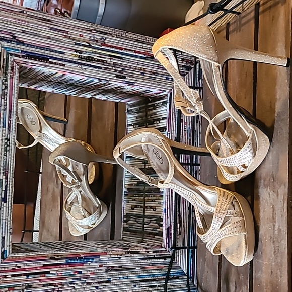 Deb | Shoes | Gold Sparkling Heels | Poshmark